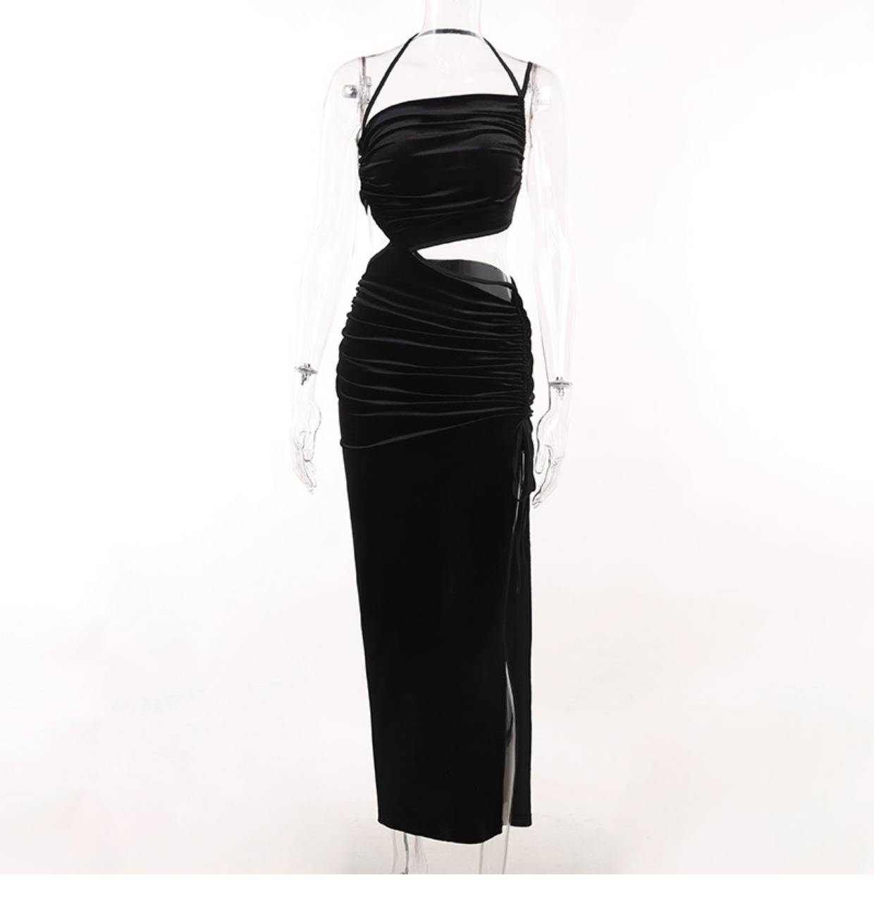 Icon Velvet Sexy Cutout Bodycon Dress