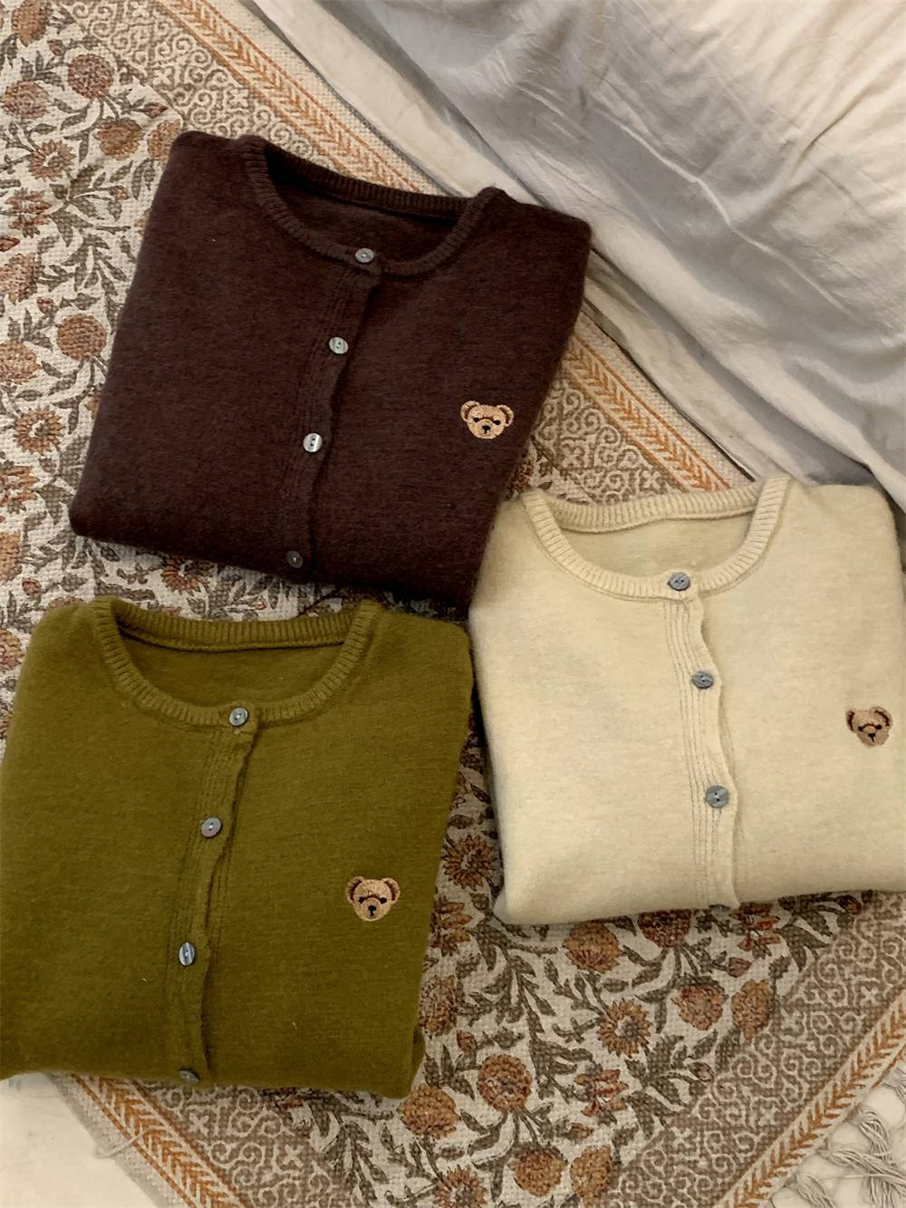 Embroidered Bear Cardigan