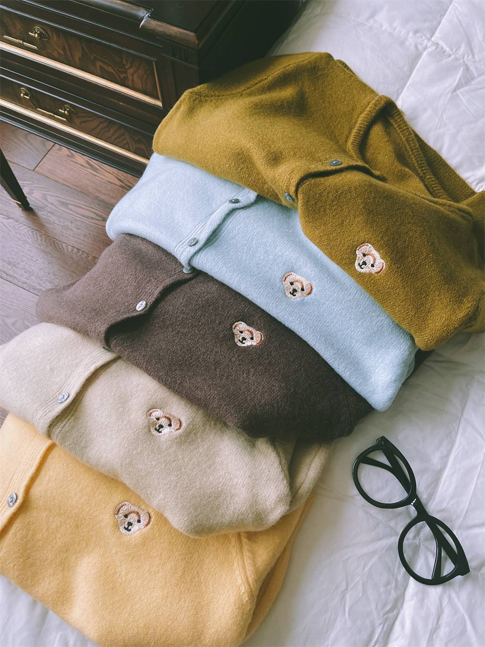 Embroidered Bear Cardigan