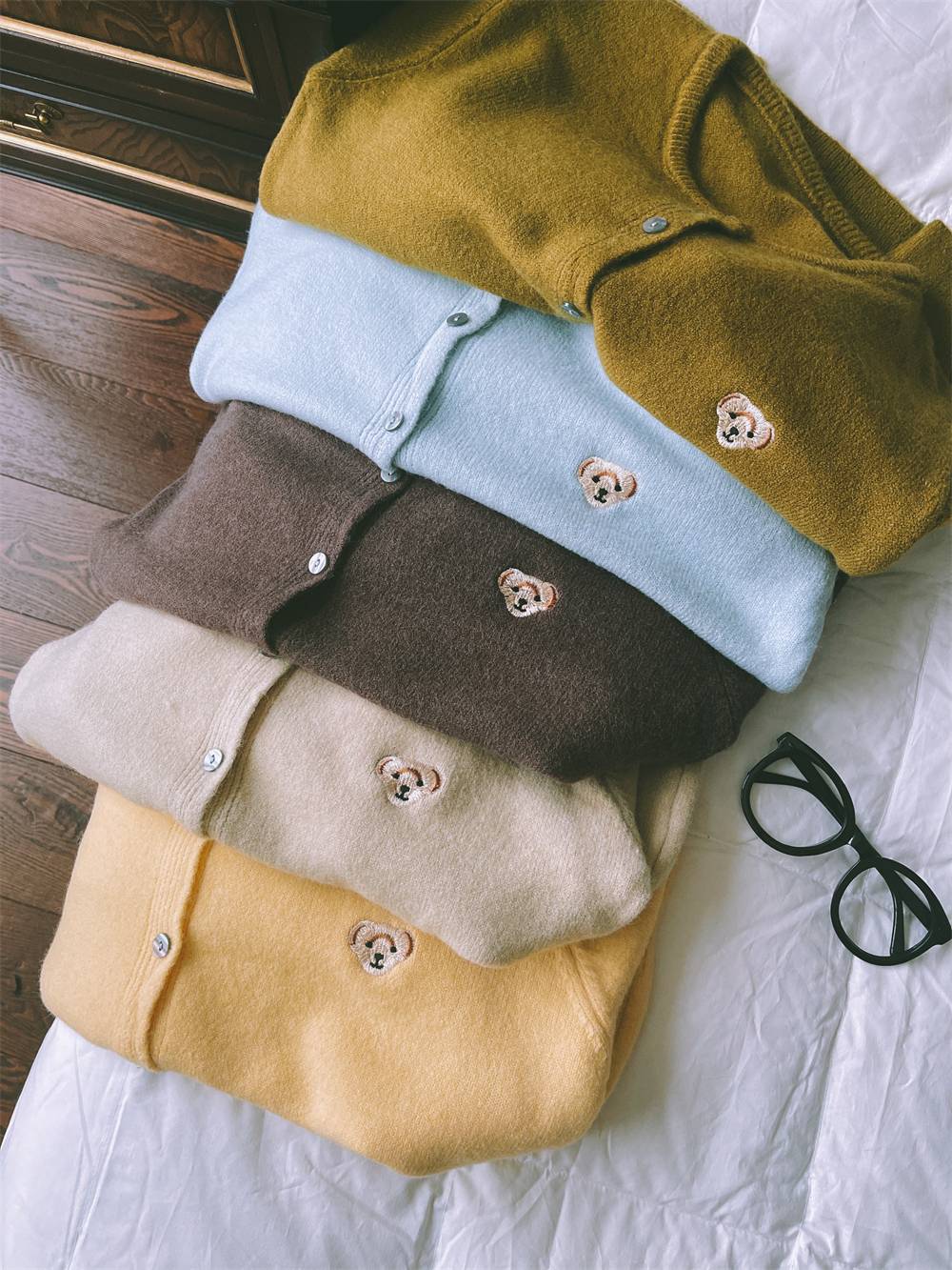 Embroidered Bear Cardigan