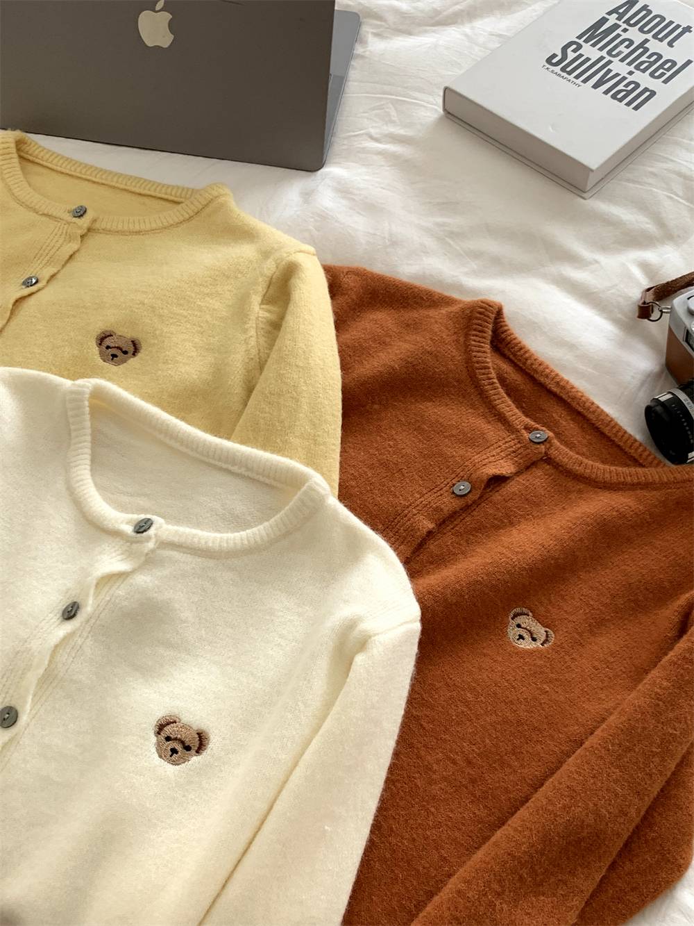 Embroidered Bear Cardigan