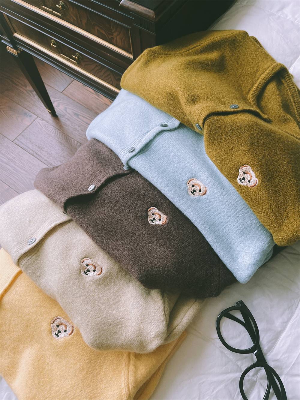 Embroidered Bear Cardigan