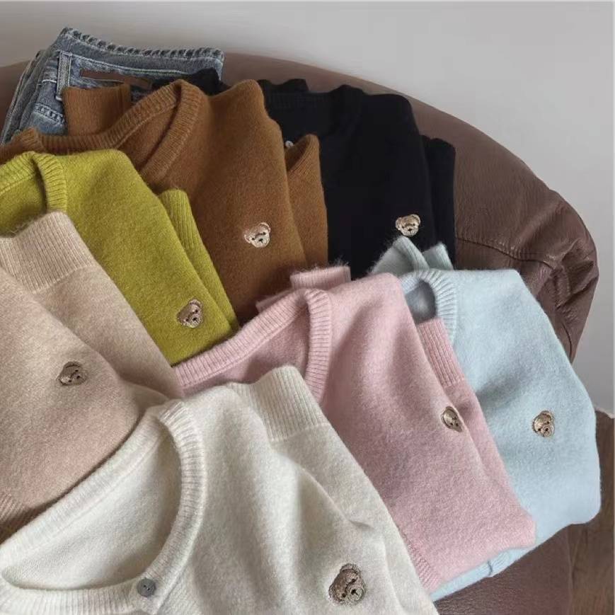 Embroidered Bear Cardigan