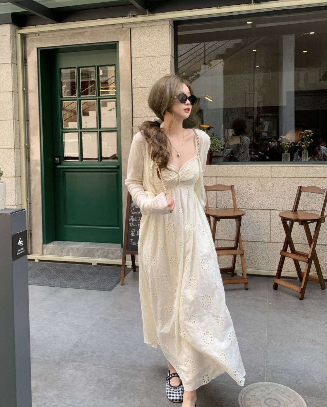 Annabelle Eyelet Long Dress